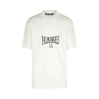 Palm Angels College Logo Polo - - Tops - Herren - Wei&szlig; - L