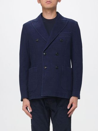 Circolo 1901 Blazer crois&eacute; en coton avec col &agrave; revers et poches plaqu&eacute;es