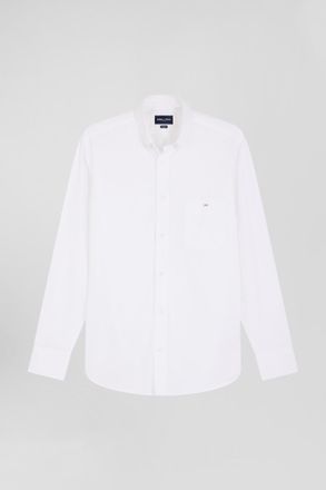 Eden Park Chemise En Popeline De Coton Blanc Coupe Regular