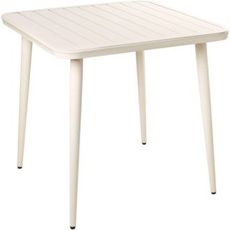 Beliani Beliani - Table &agrave; Manger de Jardin Moderne Carr&eacute; 80 x 80 cm Aluminium Beige Clair Naturno