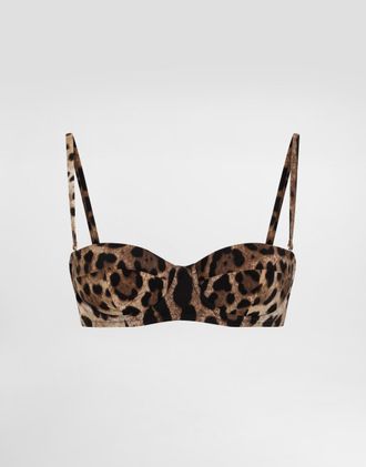 Dolce & Gabbana Balconette-bikinitop Leoprint - Frau Bademode Animalprint Jersey 4