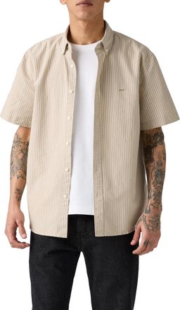 Levi's Herren Ss Authentic Hemd mit Button-Down-Kragen, Waylon Stripe Harves, XXL