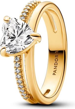 Pandora 14k Gold-plated unique metal blend Cubic Zirconia Clear 163100C01-60
