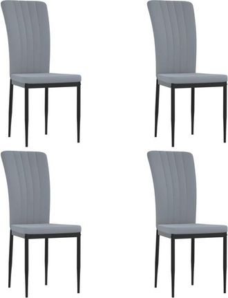 vidaXL Chaises à manger lot de 4 Gris clair Velours