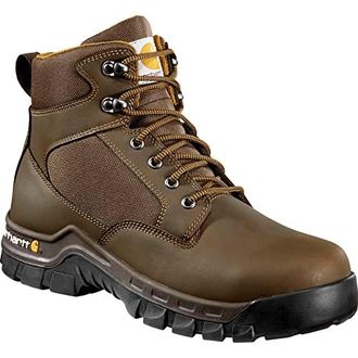 Carhartt Work in Progress Mens CMF6284 Construction Boot, DK Brown Leather & Synthetic, 14