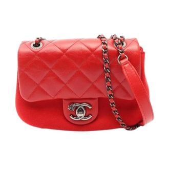 Chanel Pre-owned Sac bandouli&egrave;re Matelass&eacute; Cuir Laine - Femme - Pre-owned - Rouge - Taille: ONE Size