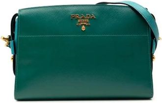 Prada Pre-owned Sac bandouli&egrave;re en cuir Saffiano - Femme - Pre-owned - Vert - Taille: ONE Size