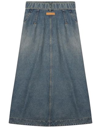 Dior Denim Cotton Midi Skirt - Blue