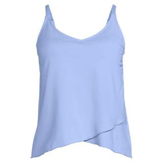 Lands End Tankinitop mit Tulpensaum chlorresistent, Damen, Gr&ouml;&szlig;e:36-38 regular, Blau, Nylon-Mischung, by Lands End