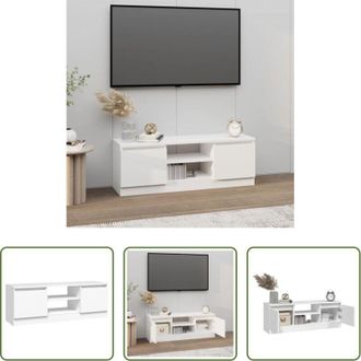 vidaXL Armoire tv - Meuble TV avec porte Blanc 102x30x36 cm
