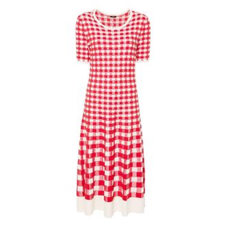 Joseph Rot Vichy Jacquard Maxikleid - - Dresses - Damen - Rot - XS