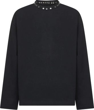 Jil Sander Homme, Tops, Noir, Taille: S T-shirt à col rond noir à manches longues