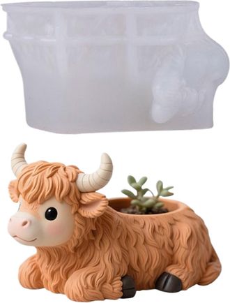 Generic Kuh Highland Form, Rinderstatuen, dekorativ, f&uuml;r Haus - 3D-Form, l&auml;nglich, niedlich, Garten, Halloween, Rasen, Schule, Hof, Weihnachten