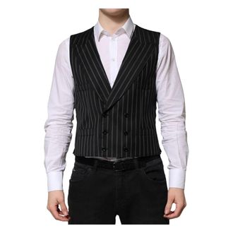 Dolce & Gabbana Schwarze Wollformelle Kleidweste - - Suits - Herren - Schwarzk - L