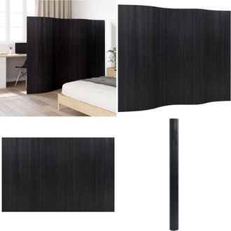 vidaXL Paravent Schwarz 165x250 cm Bambus - Bambus Raumteiler - Schwarzer Raumteiler - Paravent Schwarz - Zimmerteiler - Wohnraumgestaltung - Home & Living