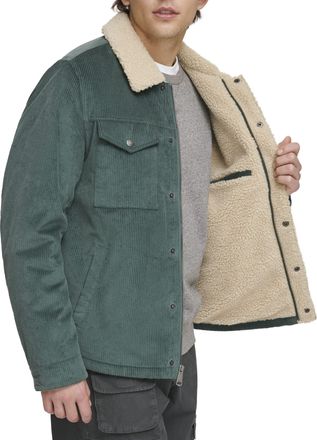 Levi's Herren Cordjacke mit Sherpa-Futter, Atlantis Wide Wale Cord, L