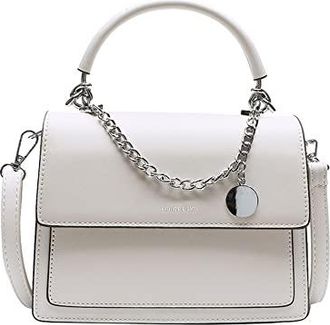 Generic Sac &agrave; bandouli&egrave;re avec poign&eacute;e sup&eacute;rieure pour femme, petit sac &agrave; main en cuir, sac &agrave; bandouli&egrave;re tendance, &agrave; rabat avec poign&eacute;e sur le dessus, blanc,