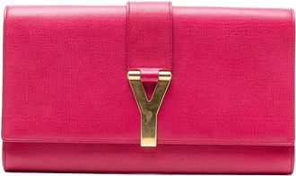 Saint Laurent Clutches - Textured Calfskin Chyc Ligne Clutch - Gr. unisize - in Gold - f&uuml;r Damen