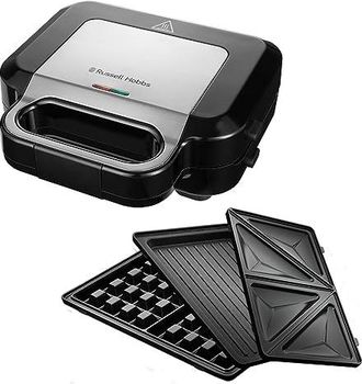 Russell Hobbs Multifunktionsgerät 3-in-1 [Sandwichmaker, Waffeleisen, Kontaktgrill] Creations (spülmaschinengeeignete, antihaftbeschichtete & extra tiefe Platten, B