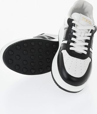 Tod's Two-Tone Leather Low-Top Sneakers With 5 cm Platform Tods