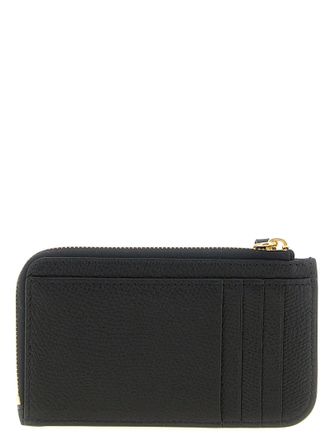 Valentino Garavani Hammered Lambskin Card Case - Black