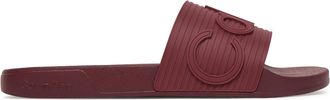 Calvin Klein Pantoletten Calvin Klein Nemo - Contoured Emblem Logo Sliders HM0HM02113 Dunkelrot