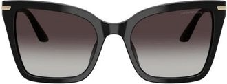 Emporio Armani Lunettes de soleil rectangulaires - Femme - Accessoires - Noir - Taille: 53 MM