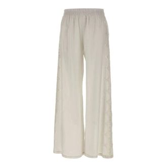 Maurizio Femme, Pantalons, Blanc, Taille: 36 FR Pantalon Brod&eacute;e en Dentelle
