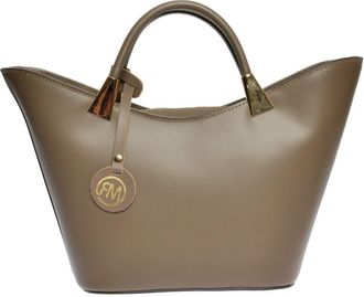 Roberta M Beige Lederhandtasche