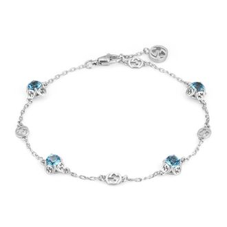 Gucci Armband aus 18 kt Wei&szlig;gold mit Topasen und Interlocking G-Detail - - Accessories - Damen - Grau - ONE SIZE