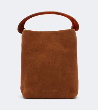 Dries Van Noten Henkeltasche Crisp Mini aus Veloursleder