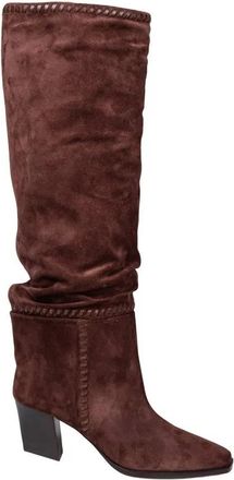 Jimmy Choo London Stiefel - Hart Stitch Knee Boot 60 In Chocolate Suede - Gr. 37,5 (EU) - in Schwarz - f&uuml;r Damen