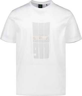 HUGO BOSS Herren T-Shirt wei&szlig; Baumwolle