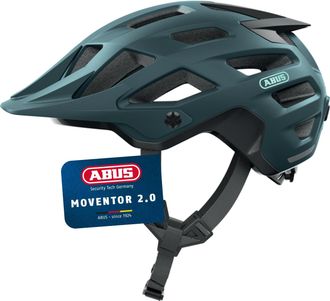 ABUS MTB-Helm Moventor 2.0 - komfortabler Fahrradhelm f&uuml;rs Gel&auml;nde - All-Mountain-Helm - f&uuml;r Damen und Herren - Blau Matt, S