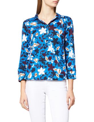 Marc O'Polo Damen 900219652597 Langarmshirt, Blau (Multi/Fo), XS