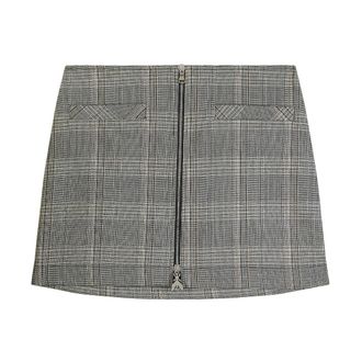 Patrizia Pepe Jupe Courte &agrave; Carreaux - Femme - Jupes - Gris - Taille: 38 FR