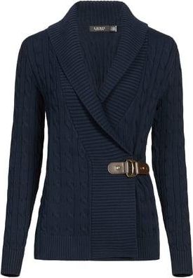 Ralph Lauren Pull &agrave; ceinture en maille de coton torsad&eacute;e