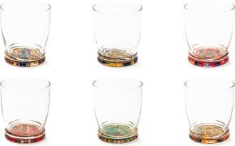 Excelsa Trinacria Set 6 Gläser mit dekoriertem Boden, Ml. 340, Durchmesser 8 cm, Glas