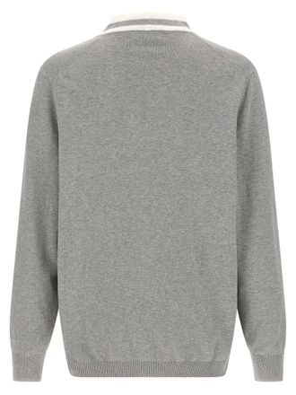 Brunello Cucinelli Heraldic Logo Cotton Cardigan - grey