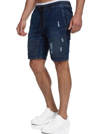 Indicode Herren Ernest Jeans Shorts mit Taschen | Herrenshorts Used Look f&uuml;r M&auml;nner Dark Blue, XXL