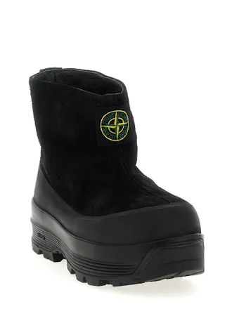 Stone Island Suede with Rubber Band Boot - Black
