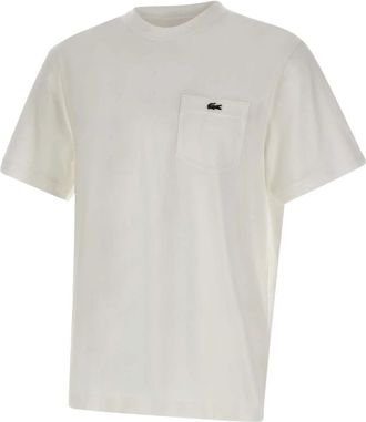 Lacoste Homme, Tops, Blanc, Taille: XL T-Shirt en coton