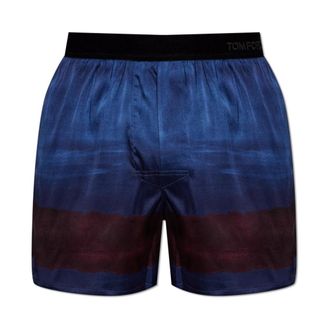 Tom Ford Homme, Sous-v&ecirc;tements, Bleu, Taille: L Boxers en coton avec logo