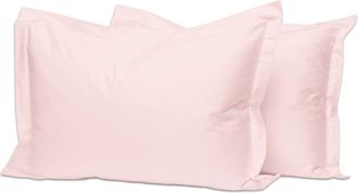 Pizuna 400 Fadenzahl Baumwolle Oxford Kissenbezug 50 X 75 Helles Rosa, 2-teilig 100% langstapelige Baumwolle weiche Mako-Satin weben luxuri&ouml;s Nur Kissenbezug