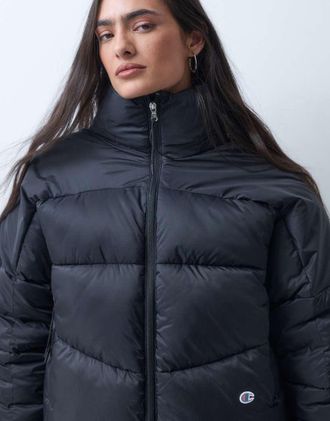 Champion Future Memories Damen Steppjacke mit Kapuze in Schwarz - BLACK
