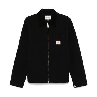 Carhartt Work in Progress Schwarze Detroit Jacke mit Cordkragen - - Jackets - Herren - Schwarzk - M