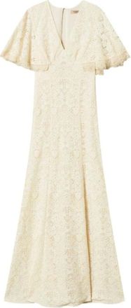 Twinset Femme, Robes, Blanc, Taille: 38 FR Maxi Robe en Dentelle