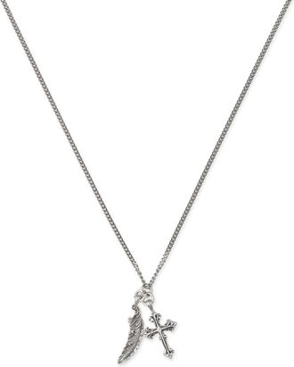 Emanuele Bicocchi Halskette mit Federn und Kreuzen - Silber