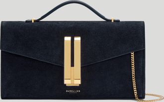 DeMellier Die Vancouver Clutch Mitternachtsblaues Wildleder & Mitternachtsblau Glatt DeMellier