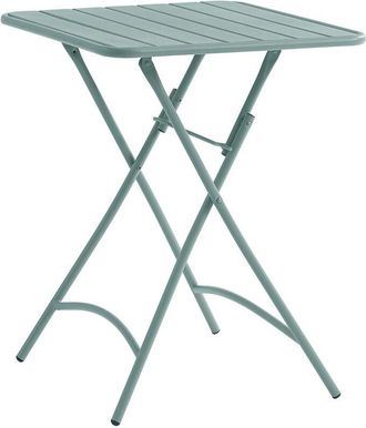 Vente-Unique Table de jardin carr&eacute;e pliante L.60 cm en m&eacute;tal - Vert amande - MIRMANDE de MYLIA